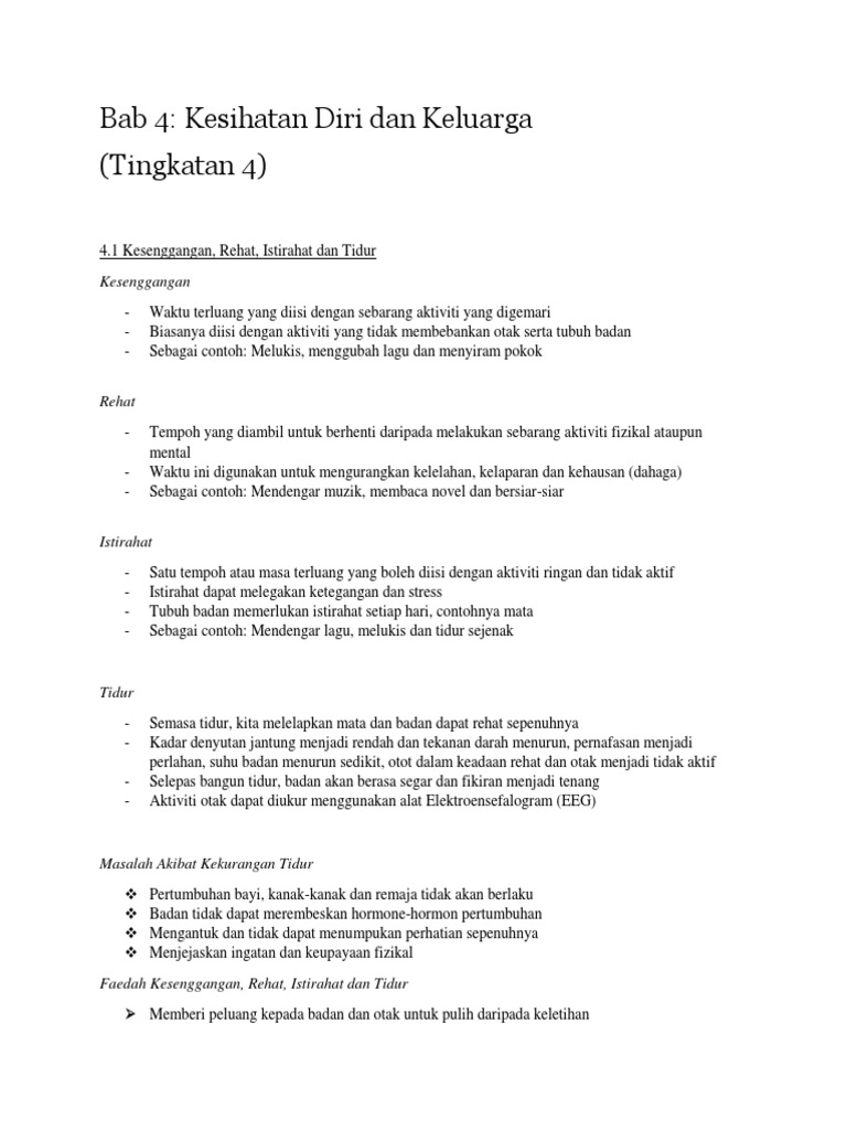 Nota PJK Ting 4 Bab 4 | PDF