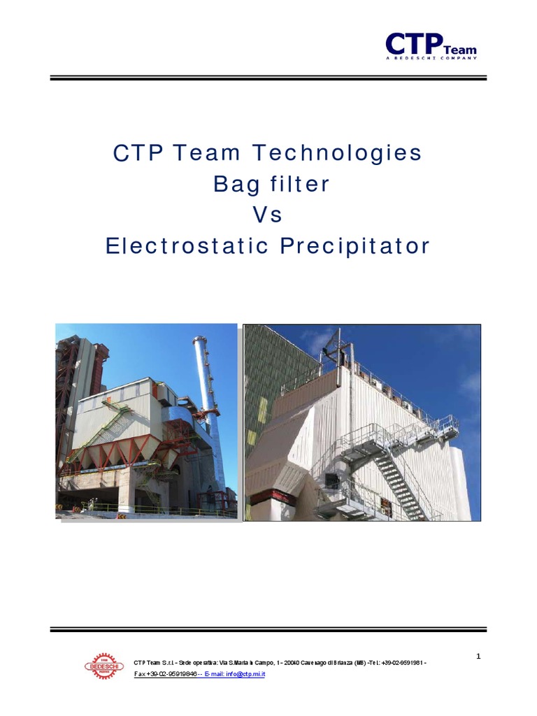 Bag Filter Vs EP Information | PDF | Ion | Electricity