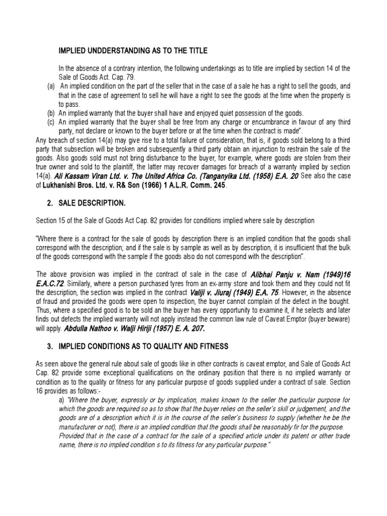 Implied Terms 2 | PDF | Contractual Term | Legal Concepts Implied Terms 2 | PDF | Contractual Term | Legal Concepts