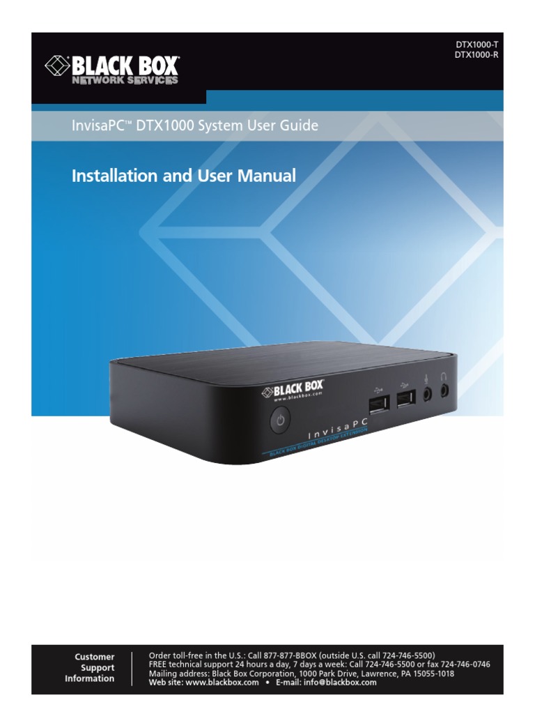 Black Box: Installation and User Manual | PDF | Usb | Ip Address