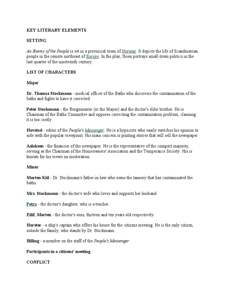 An Enemy of The People Ibsen | PDF | Leisure | Henrik Ibsen