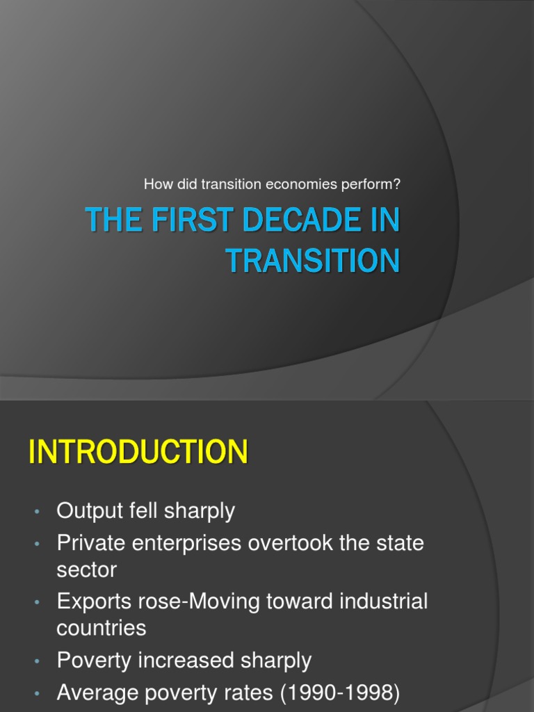 The First Decade in Transition | PDF | Transition Economy | Gross ...