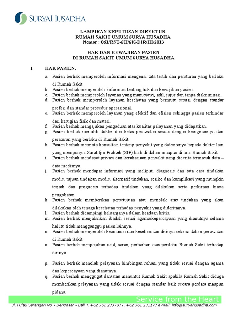 Lampiran Hak Pasien | PDF