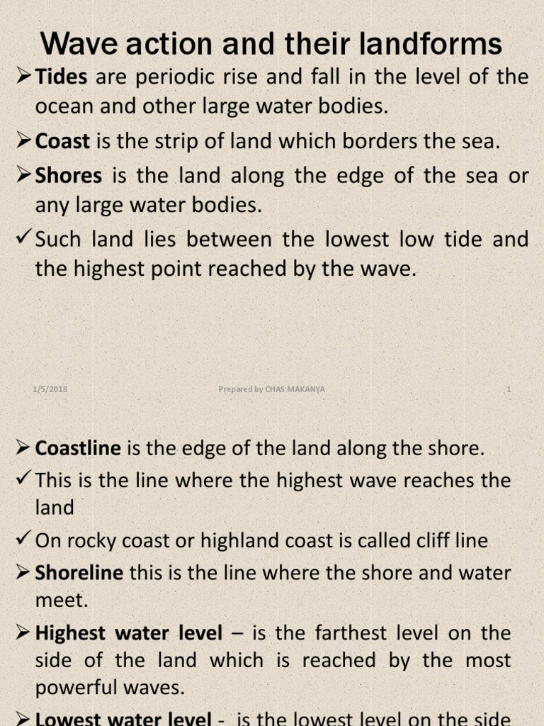 Wave Action and Their Resultant Landforms | PDF | Shoal | Erosion