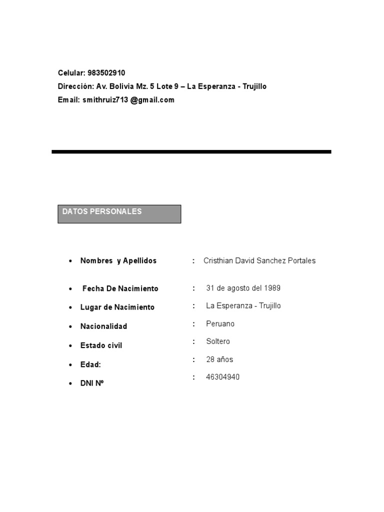 CRISTIAN CV CVCVCVCV | PDF