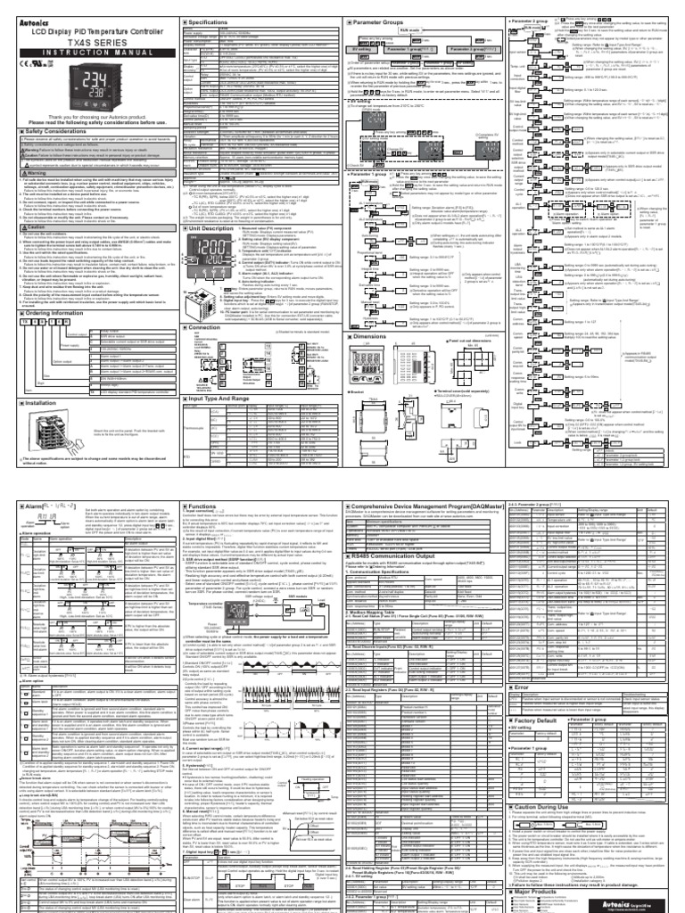 Autonics TX4S Manual | PDF | Manufactured Goods | Electronics