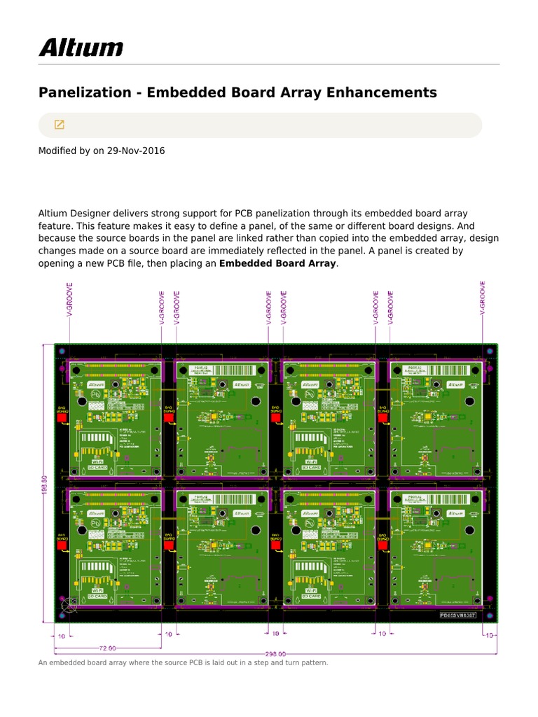 Online Documentation For Altium Products - ( (Panelization - Embedded Board Array Enhancements ...