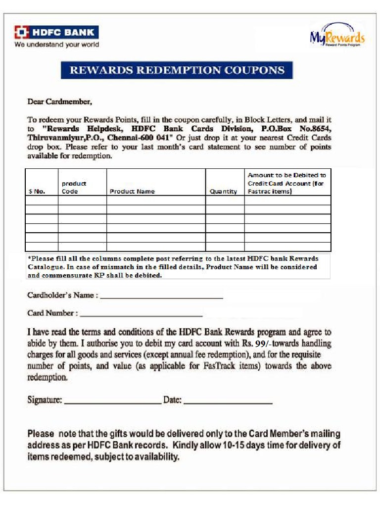 Redeem Form | PDF