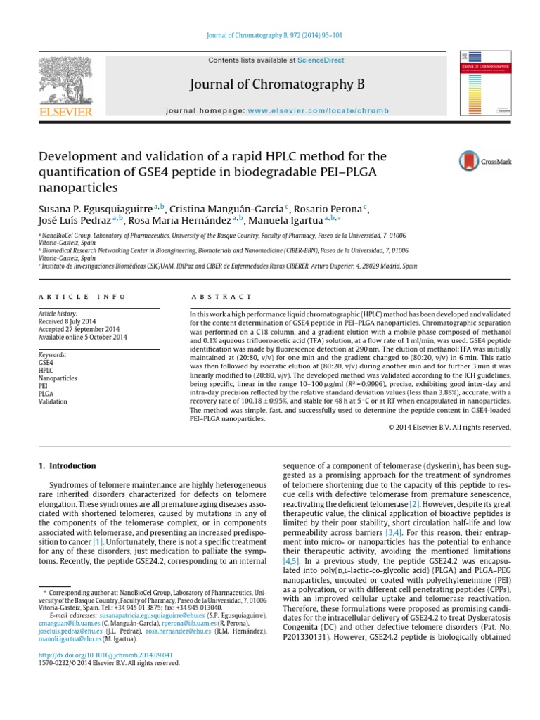Journal of Chromatography B | PDF | High Performance Liquid Chromatography | Accuracy And Precision
