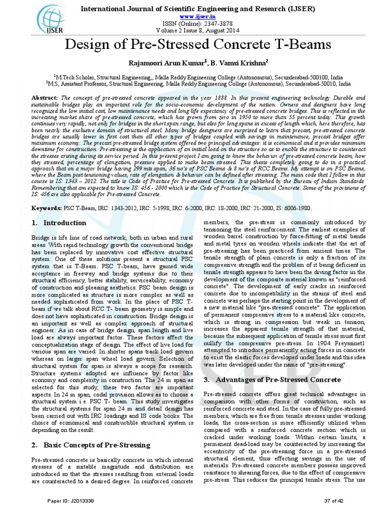 Prestressed T-Beam PDF | PDF | Prestressed Concrete | Reinforced Concrete