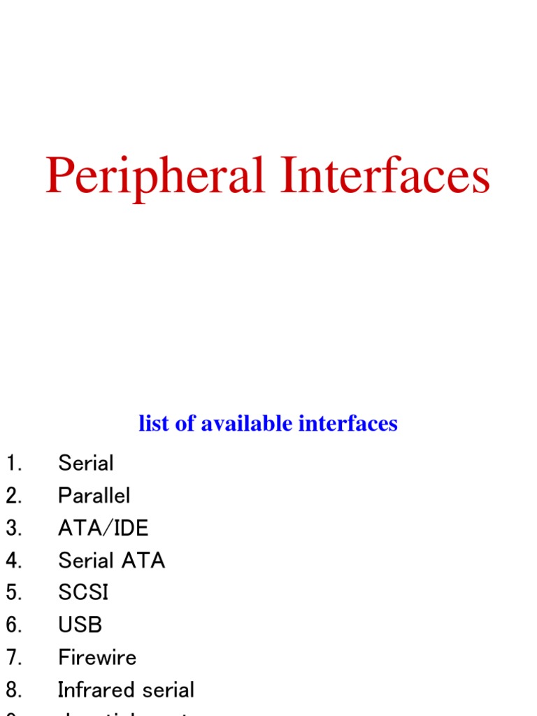 Peripheral Interfaces | PDF | Usb | Video Game Platforms