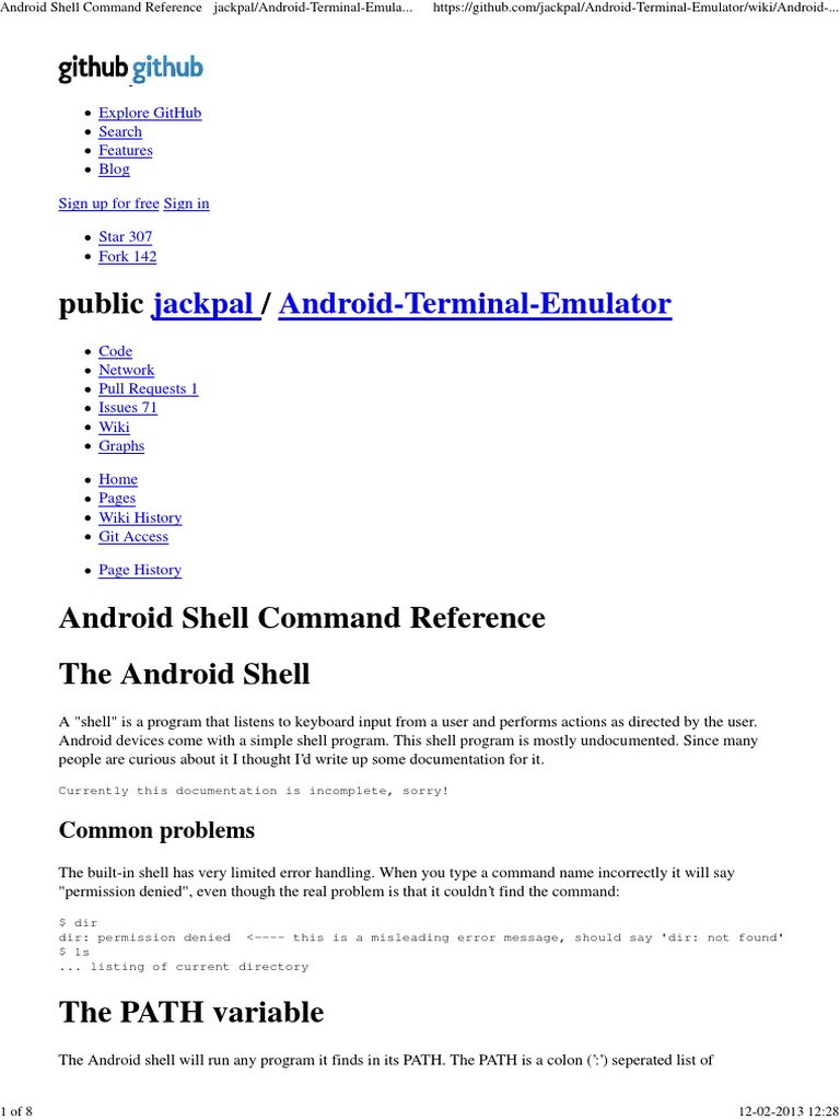 Android-Terminal-Emulator Wiki GitHub | PDF | Command Line Interface | Android (Operating System)