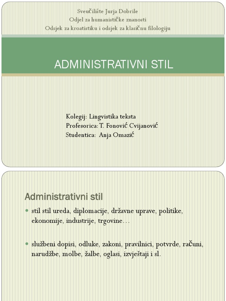Administrativni Stil | PDF