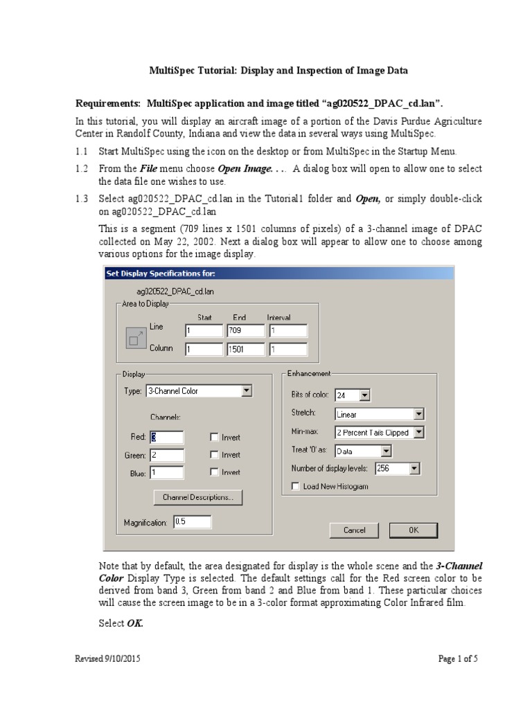 MultiSpec Tutorial 1 | PDF | System Software | Computing