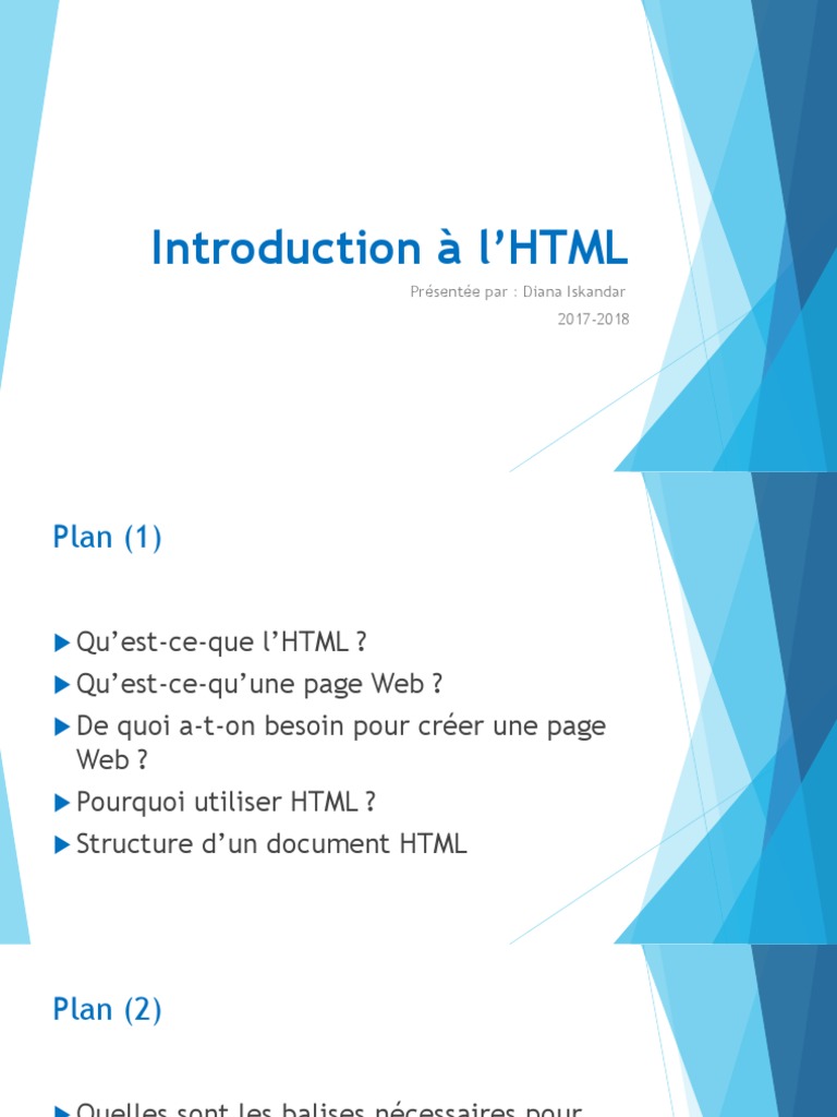 Introduction À L'HTML | PDF | Html | Langage de balisage
