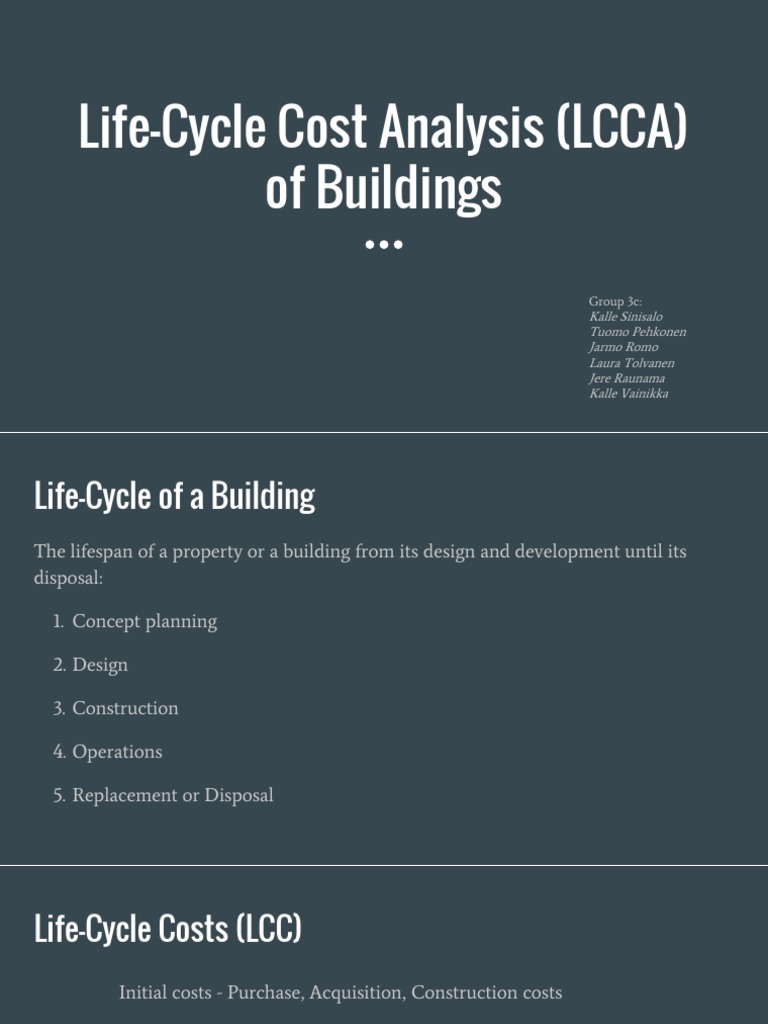 Life-Cycle Cost Analysis (LCCA) of Buildings: Jere Raunama | PDF | Net ...