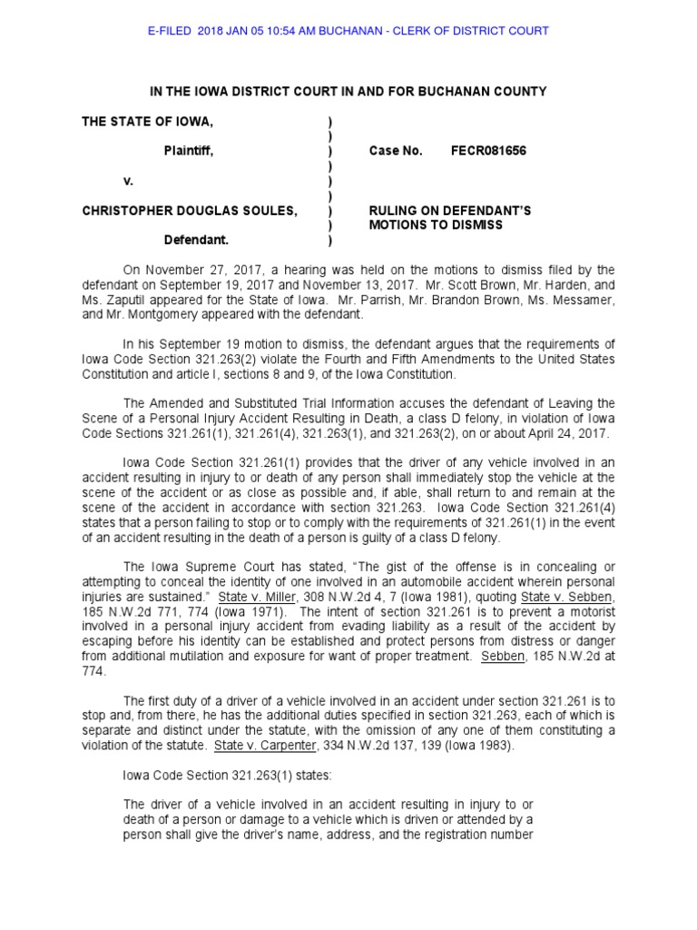 Motion to Dismiss Denied | Search And Seizure | Fourth Amendment To The ...