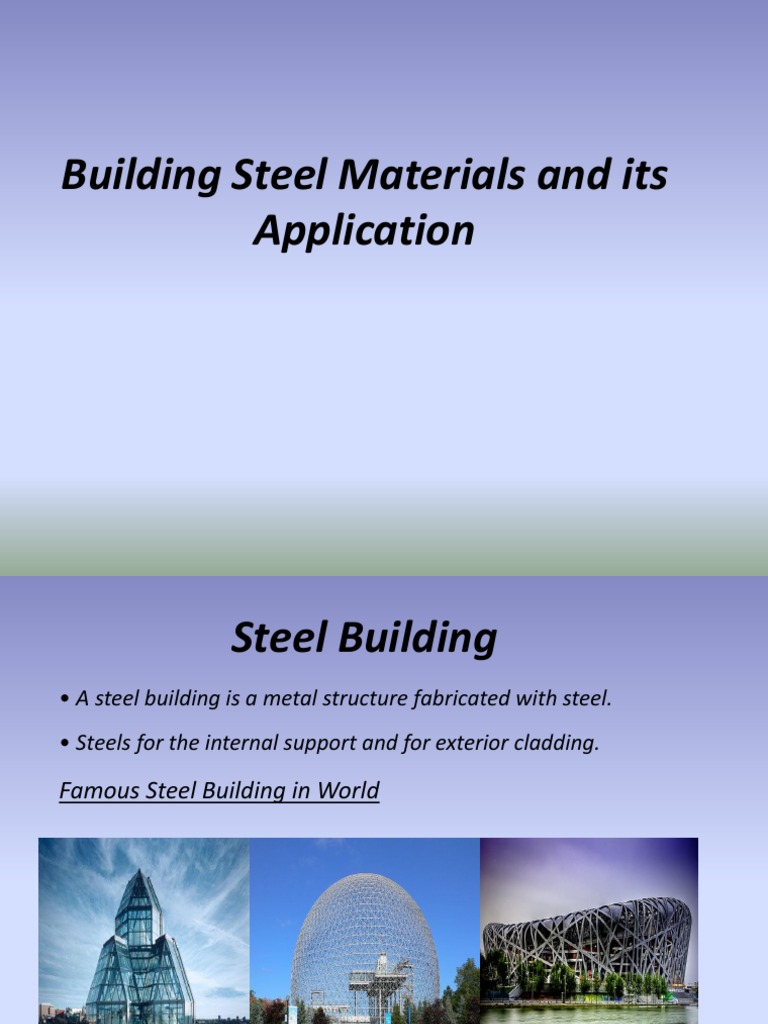 Steel Building Materials and Applications | PDF | Wire | Steel