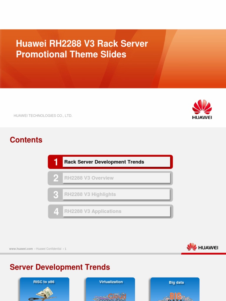 Huawei FusionServer RH2288 V3 Technical Presentation | PDF | Computer ...