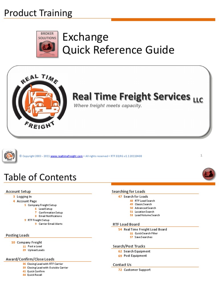 Quick Reference Guide | PDF | Cargo | All Rights Reserved