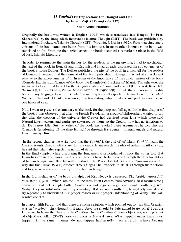An Accurate Summary and Insightful Analysis of Ismail Raji Al Faruqi's ...