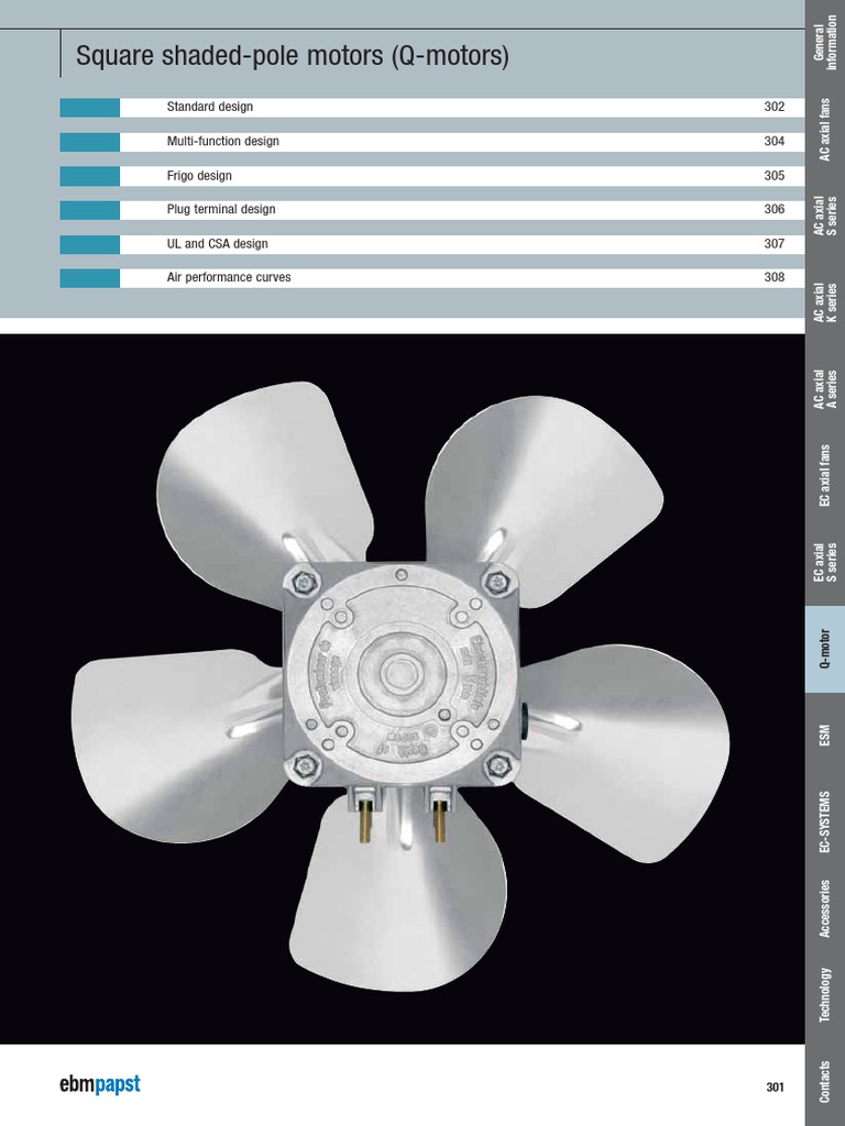 Square Shaded-Pole Motors (Q-Motors) : Standard Design 302 | PDF ...