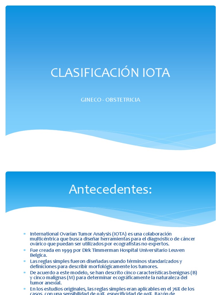 Clasificacin Iota | PDF | Ultrasonido médico | Cáncer
