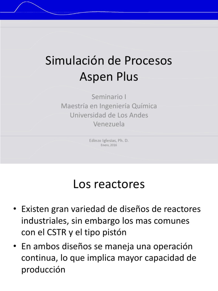 Simulación de Reactores en Aspen Plus | PDF | Reactor Quimico ...