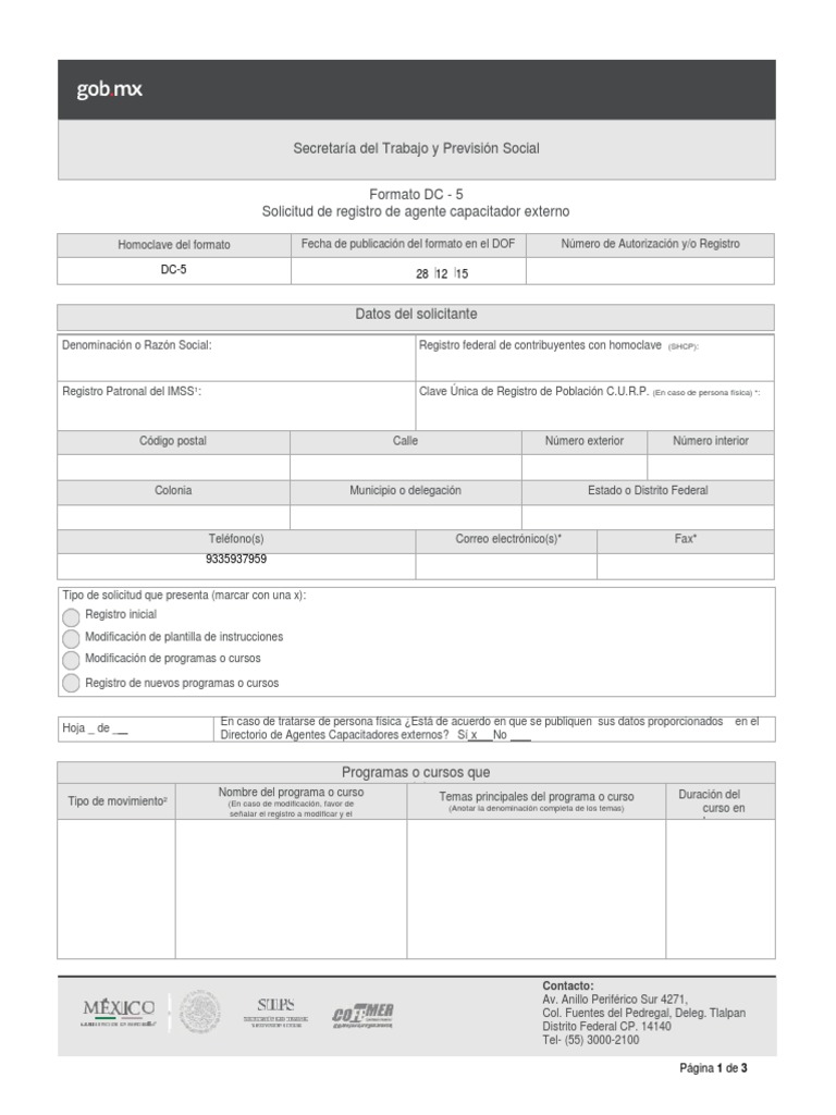 Formato DC-5 Editable | PDF | Gobierno | Science