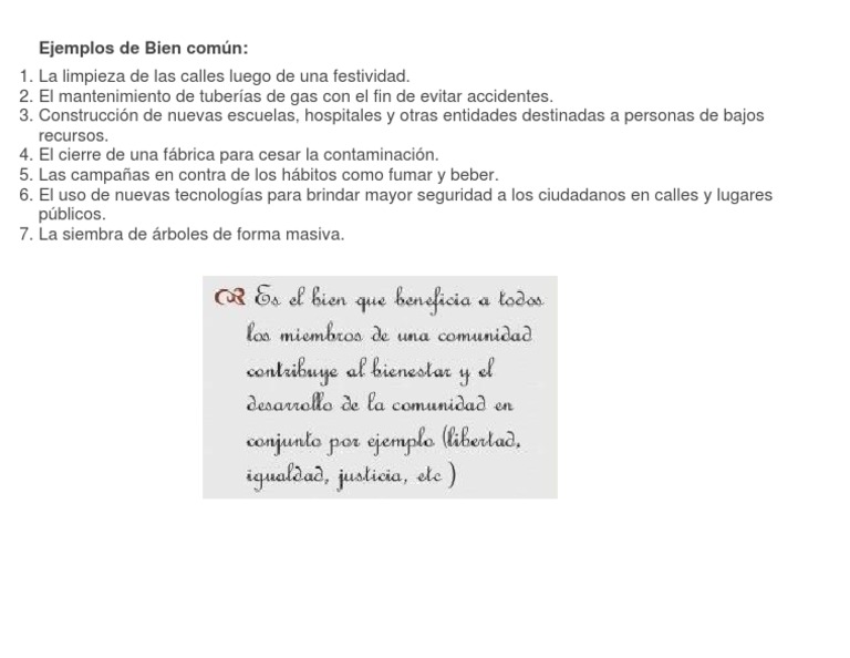 Ejemplos de Bien Común | PDF