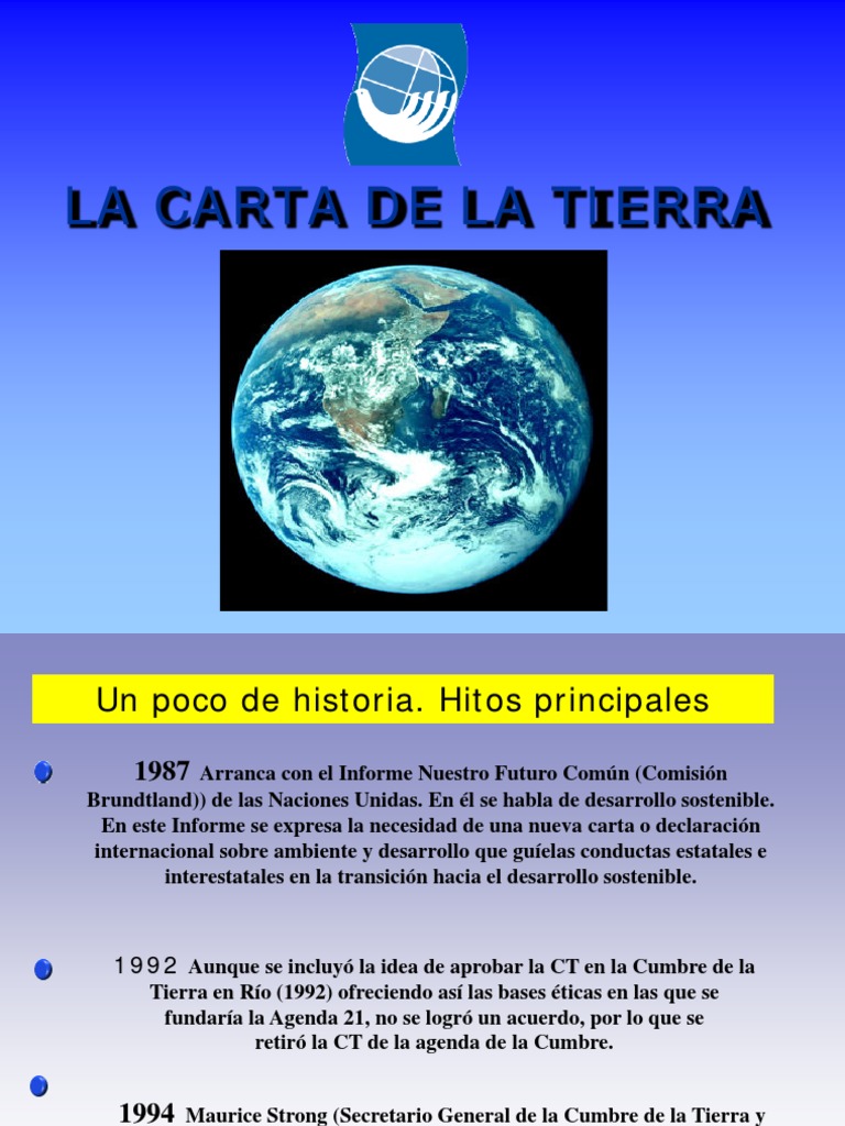 Carta A La Tierra Origen | PDF | Desarrollo sostenible | Sustentabilidad