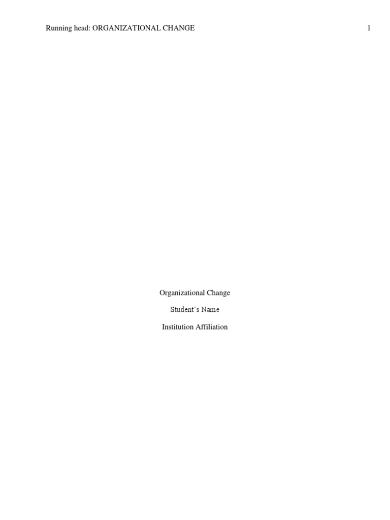 Organizational Change | PDF | Organizational Behavior | Leadership