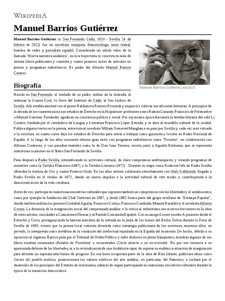 Manuel Barrios Gutiérrez | Descargar gratis PDF | Sevilla | España