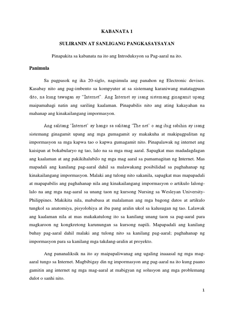 Kabanata 1 | PDF