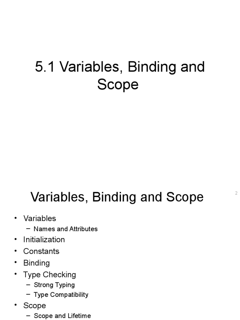 Variable Names, Bindings, and Scopes | PDF | Object Oriented Programming | Variable (Computer ...