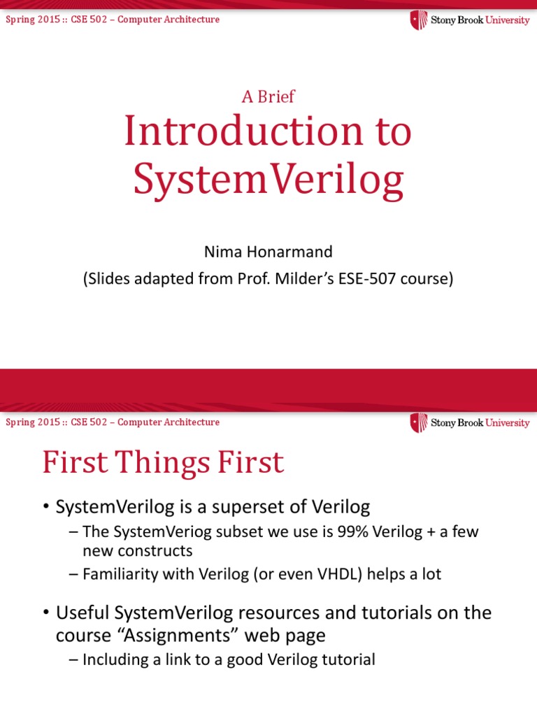 Introduction To Systemverilog: A Brief | PDF | Hardware Description ...