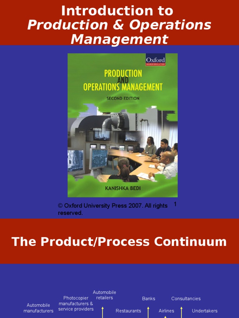 Chapter 1 Introduction To POM | PDF | Operations Management | Business ...