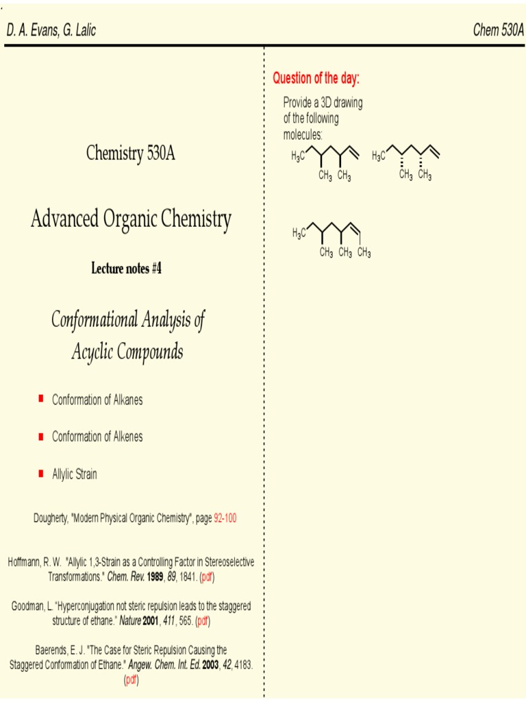 Advanced Organic Chemistry: Conformational Analysis of Acyclic Compounds