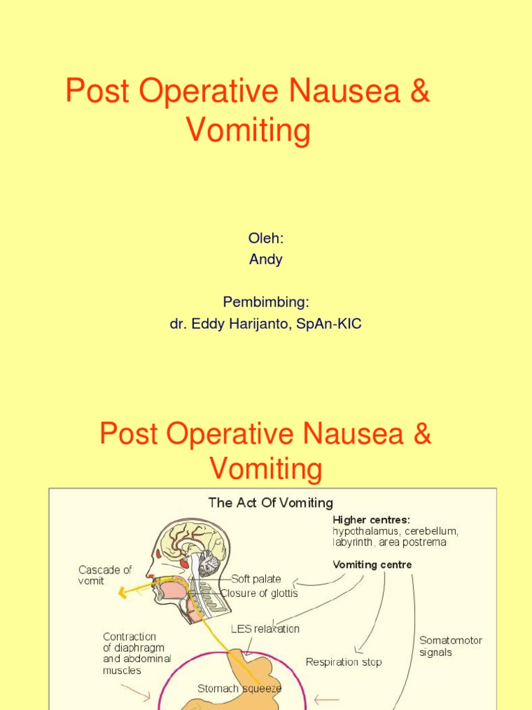 Post Operative Nausea & Vomiting: Oleh: Andy | PDF | Esophagus | Surgery