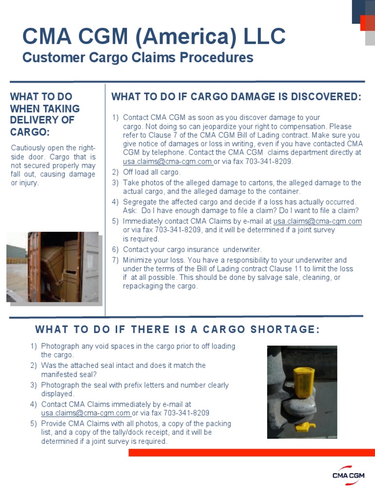 Customer Cargo Claims Procedures 2017 | PDF | Cargo | Invoice