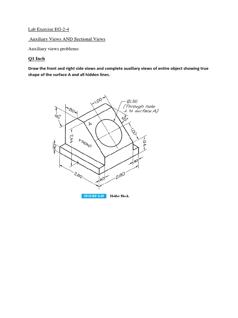 Q1 Inch: Lab Exercise EG-2-4 Auxiliary Views AND Sectional Views ...