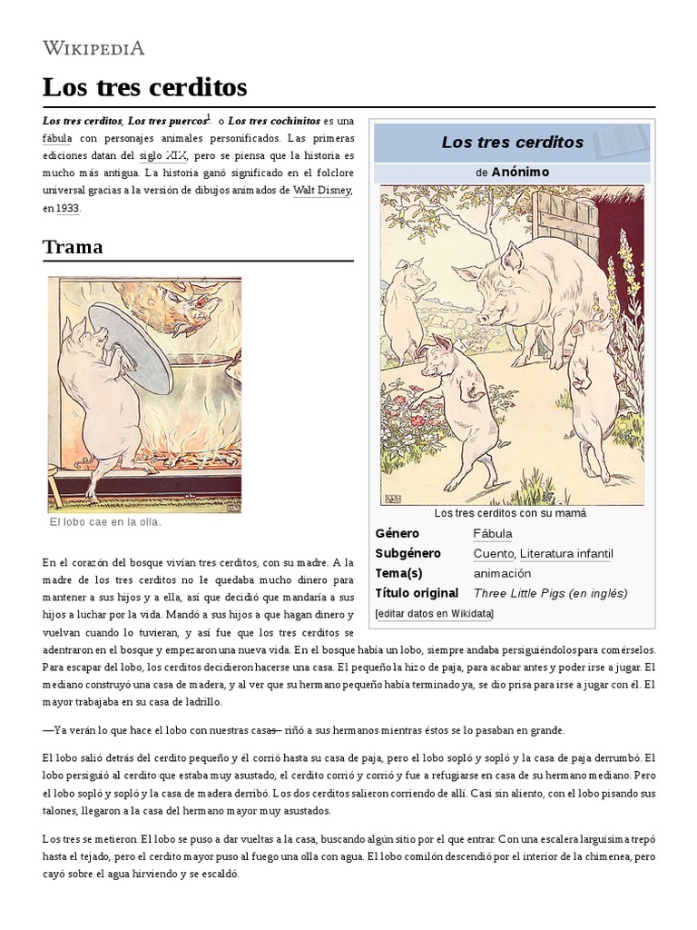 Los Tres Cerditos Pdf Ocio