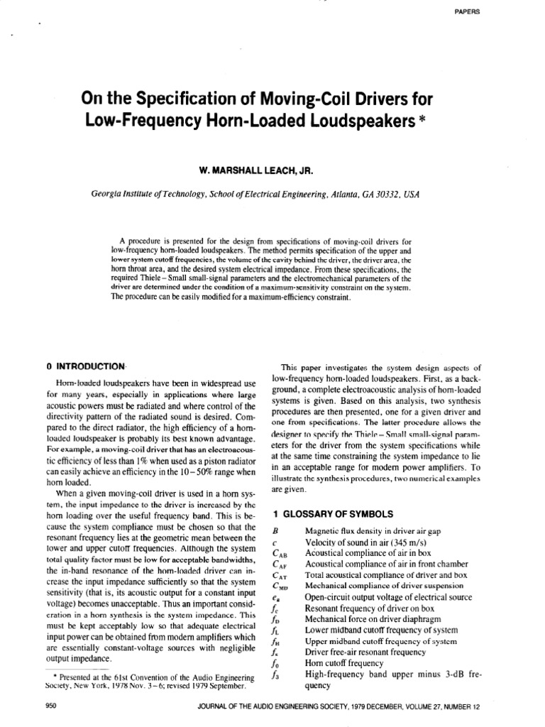 Marshall Leach Horn Model PDF | PDF