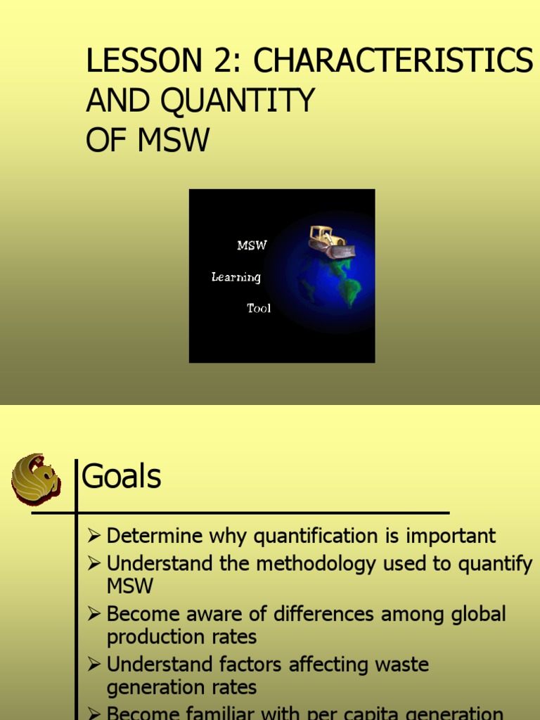 Lesson2 Wastecharacterization | PDF | Municipal Solid Waste | Resource ...