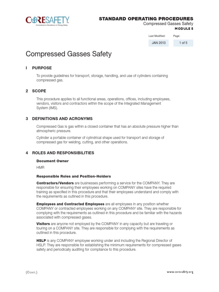 Compressed Gas Safety | PDF | Valve | Gases
