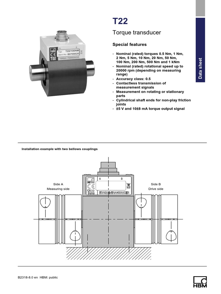 Torque Transducer: Special Features | PDF | Electromagnetic ...