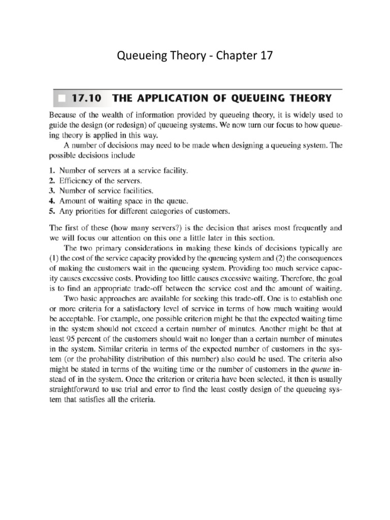 Lec. 10 Ch.17 Queueing Theory - Part-3-Out-Of-3 | PDF