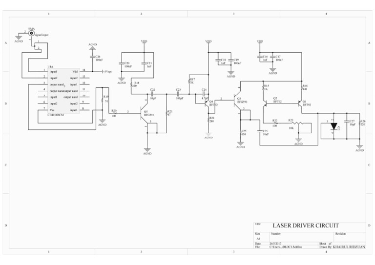 Laser Driver Circuit: Agnd VDD VDD VDD Agnd | PDF | Electronic ...