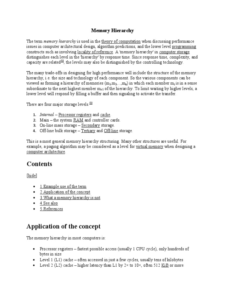 Memory Hierarchy | PDF | Computer Data Storage | Cpu Cache