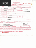 Kenyan Birth Certificate Sample PDF | PDF